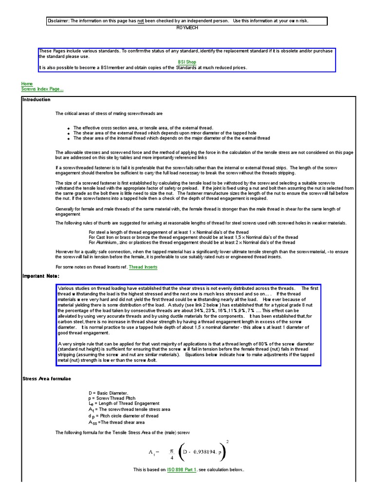 Buttress Thread Calculations | PDF | Screw | Nut (Hardware)