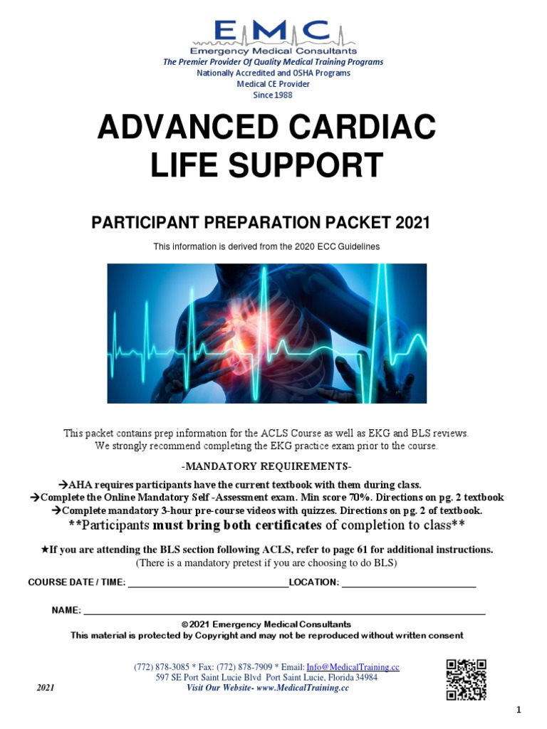 Aha Acls Prep Packet 2021 New | PDF | Cardiopulmonary Resuscitation ...