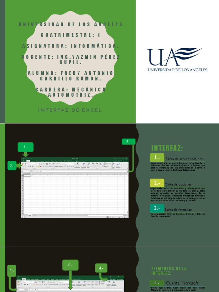 Interfaz de Excel: Elementos Clave | PDF | Hoja de cálculo | Microsoft ...