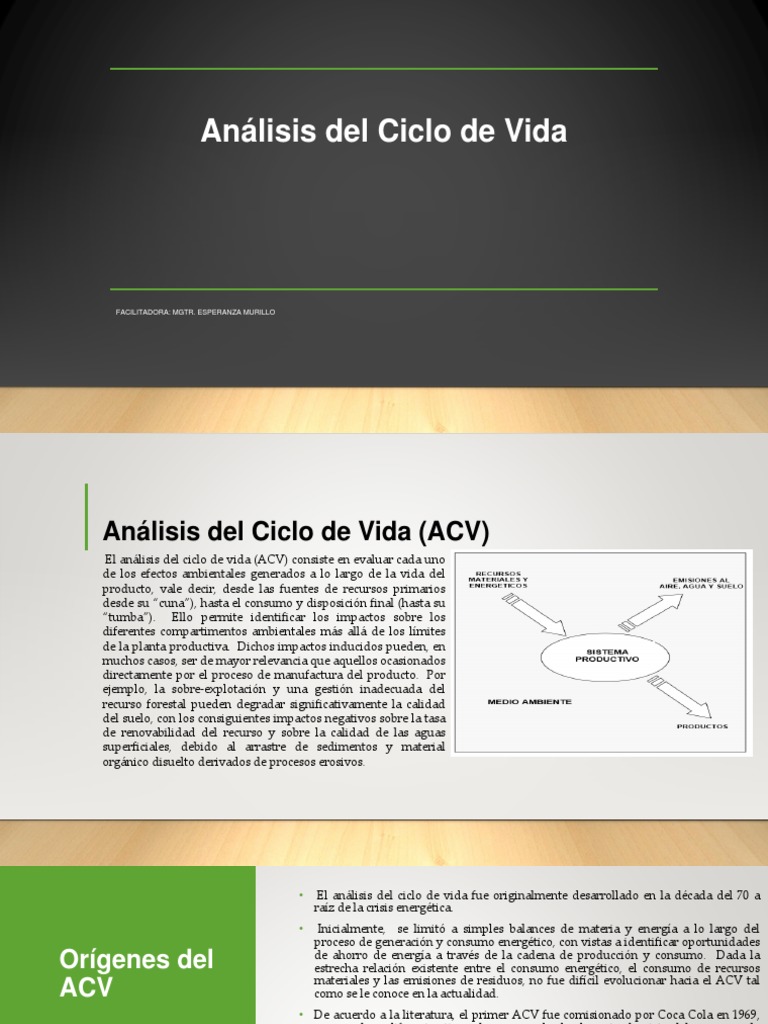 Análisis Del Ciclo De Vida Pdf Evaluación Del Ciclo De Vida
