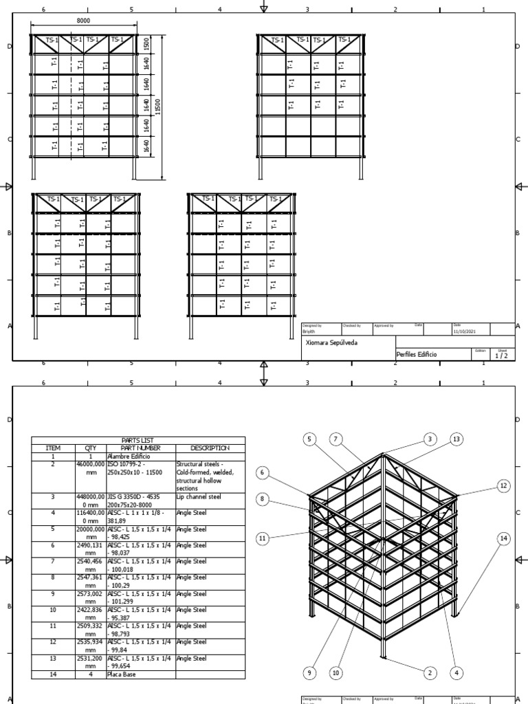 Structural Steel Parts List | PDF | Steel | Mechanical Engineering