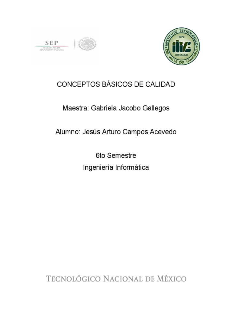 Conceptos Basicos de Calidad | PDF | Calidad (comercial) | Procesos de ...
