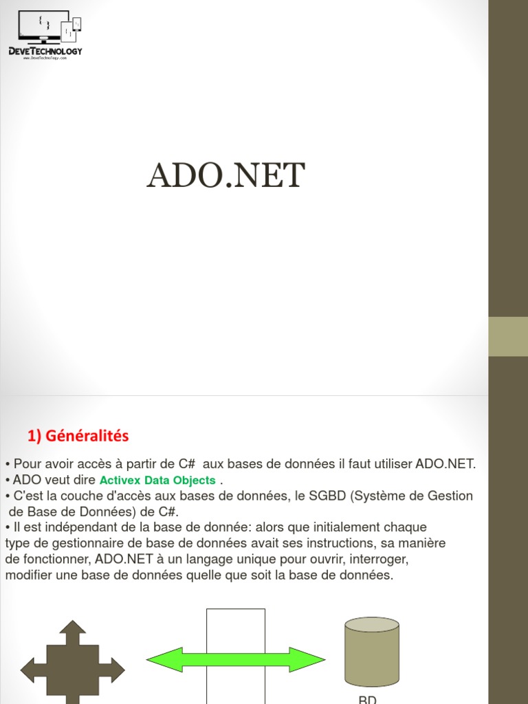 Cours | PDF | C# (Langage de programmation) | ActiveX Data Objects