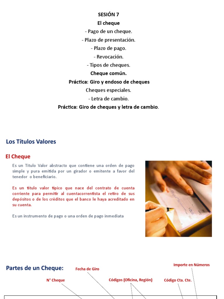 Guía Completa sobre Cheques y Títulos Valores | PDF | Cheque | Pagaré