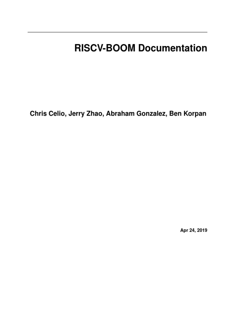 RISCV-BOOM Documentation Guide | PDF | Cpu Cache | Computer Architecture