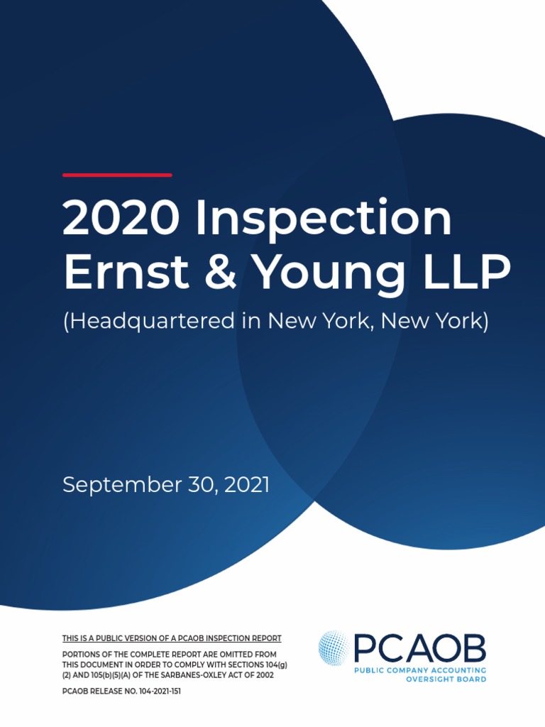 2020 Inspection Ernst & Young LLP: (Headquartered in New York, New York ...
