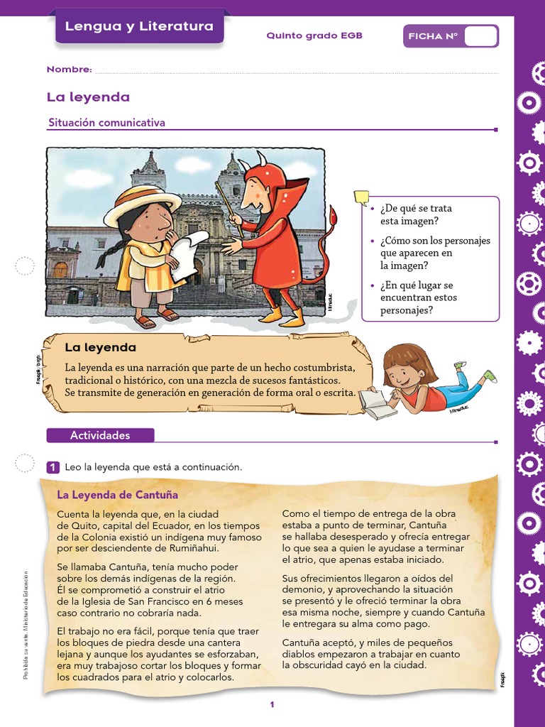 Lengua y Literatura - 5EGB - La Leyenda | PDF | Leyendas