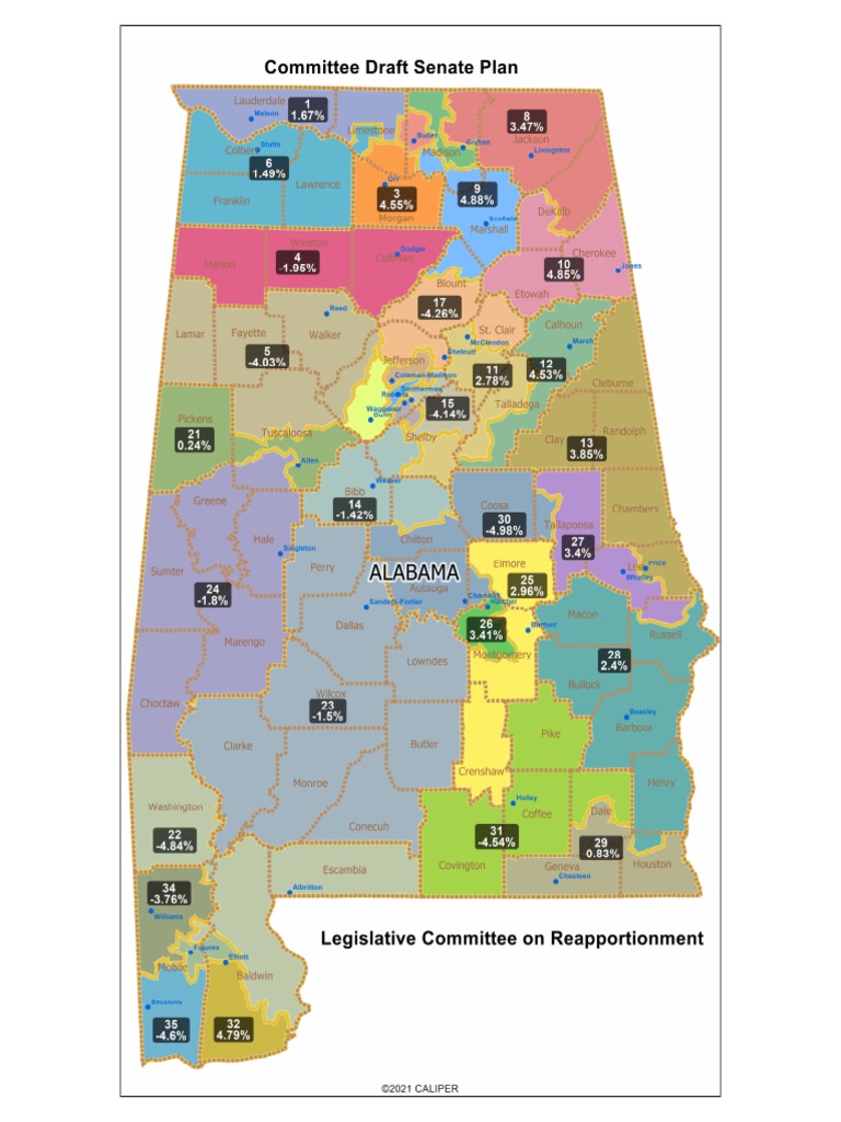 Alabama Senate Map 2022 | PDF