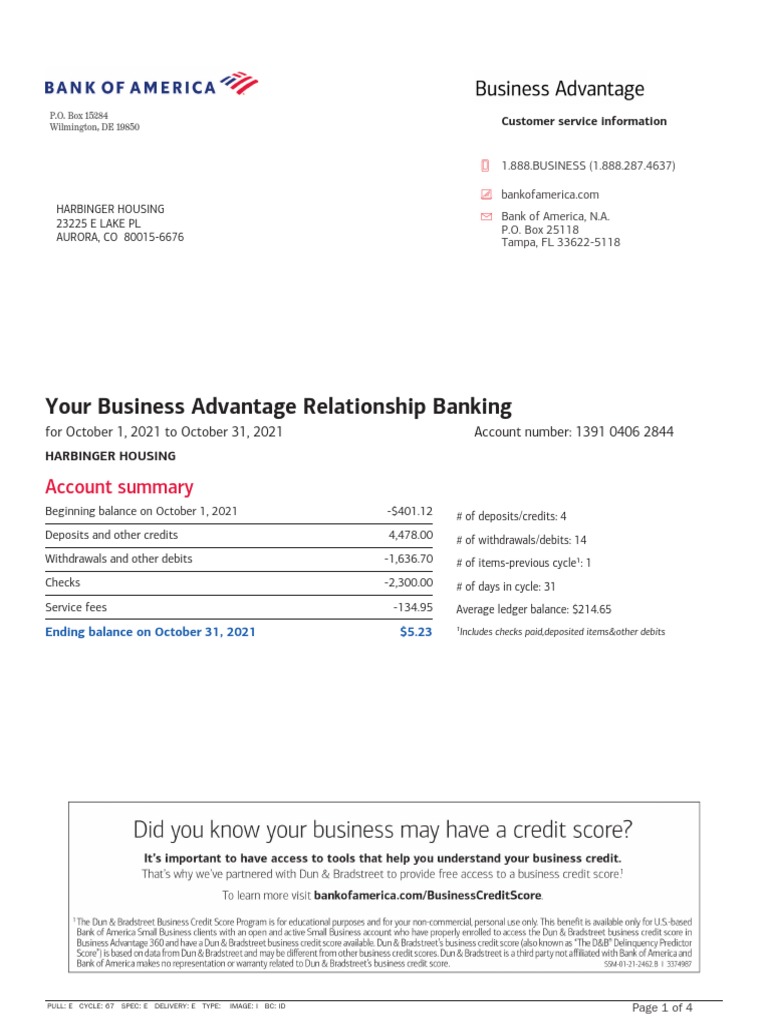 Boa Bill | PDF | Overdraft | Deposit Account