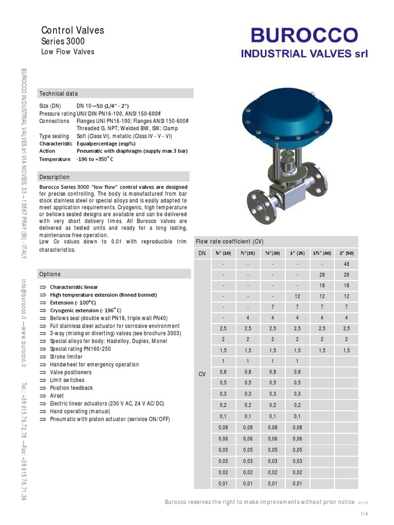 Burocco S3000 Manual | PDF | Valve | Actuator