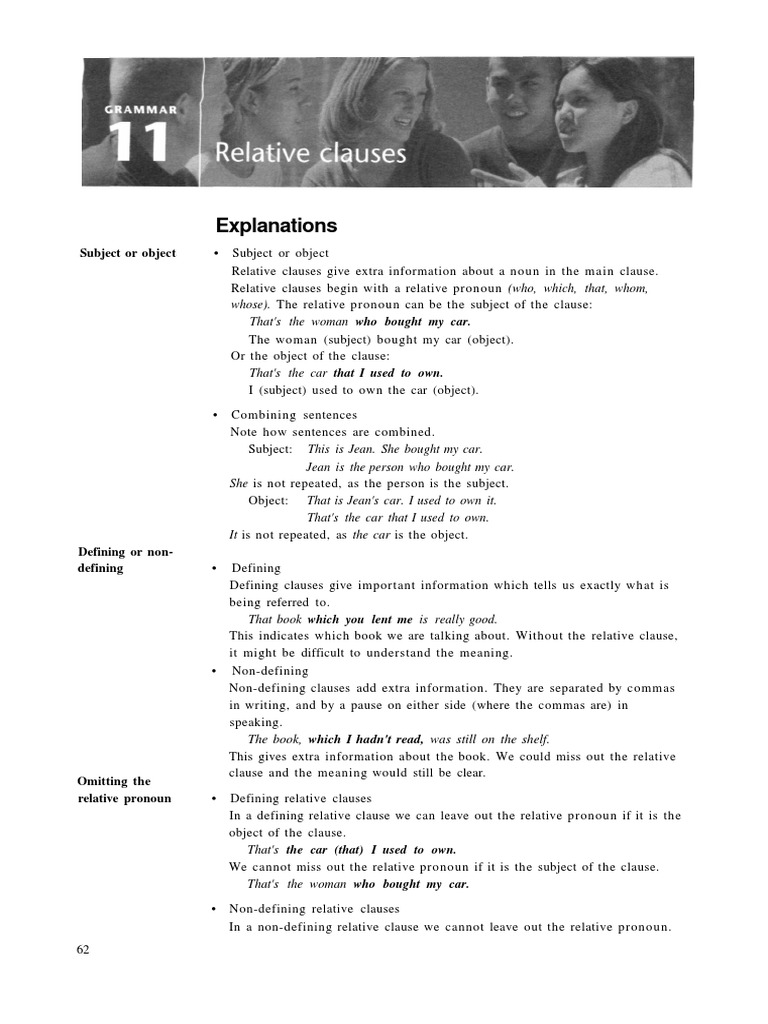 Understanding Relative Clauses | PDF | Subject (Grammar) | Syntax
