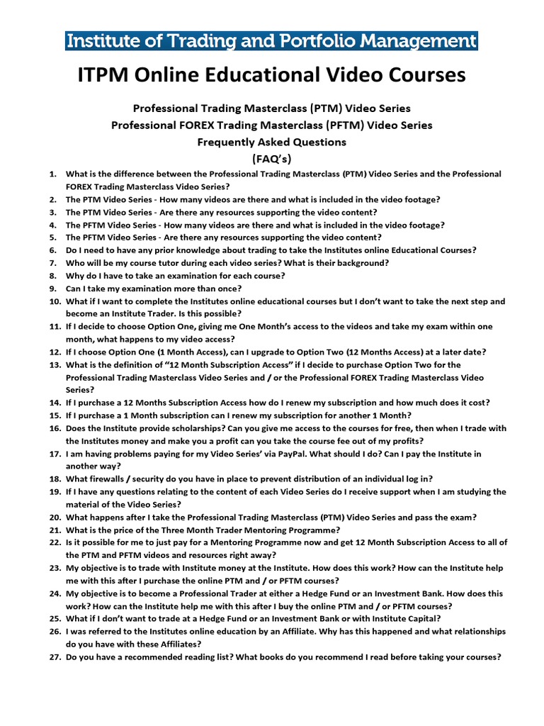 Itpm Online Educational Video Courses | PDF | Pay Pal | Margin (Finance)