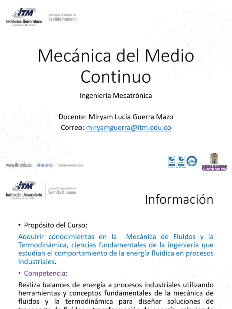 Clase 0 Mecanica Del Medio Continuo | PDF | Termodinámica | Mecánica