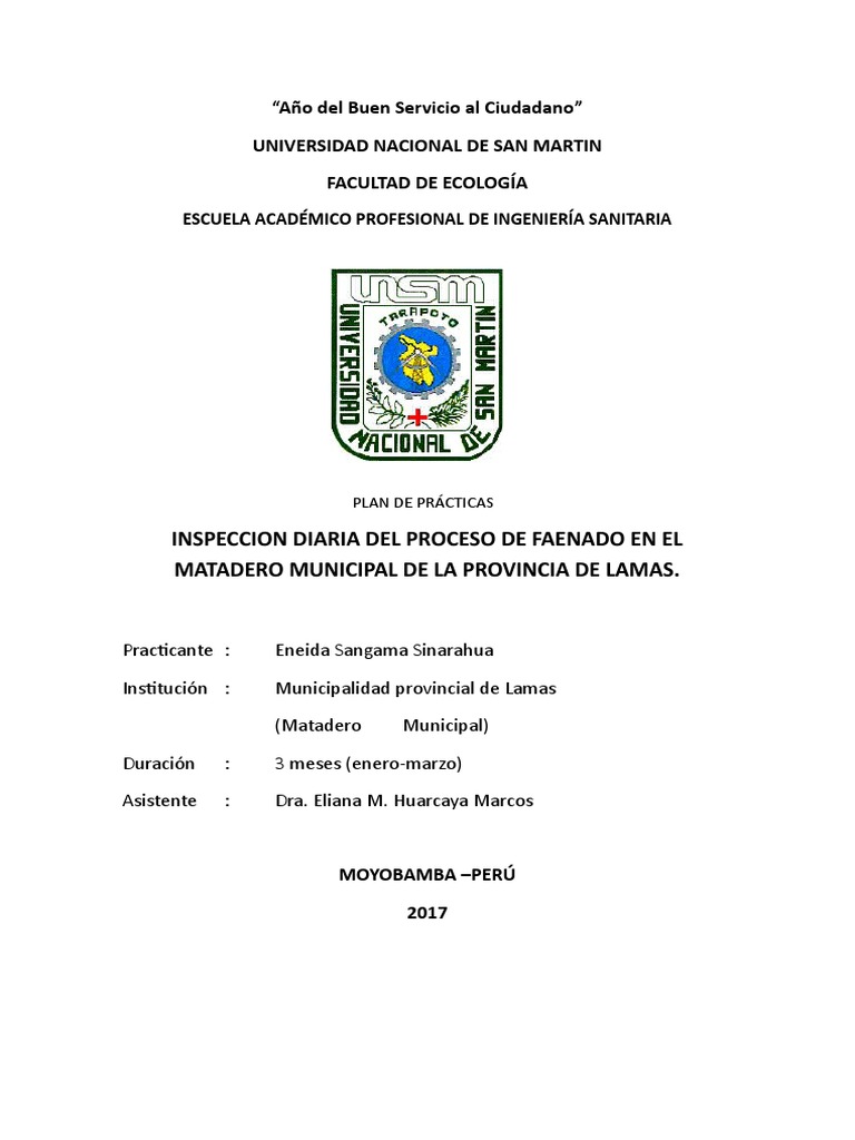 Modelo de Plan de Practicas | PDF | Matadero | Carne