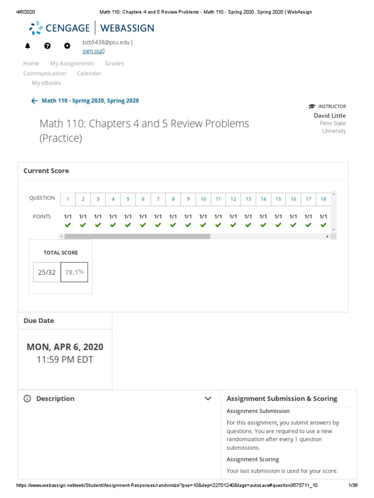 Math 110 - Chapters 4 and 5 Review Problems - Math 110 - Spring 2020 ...
