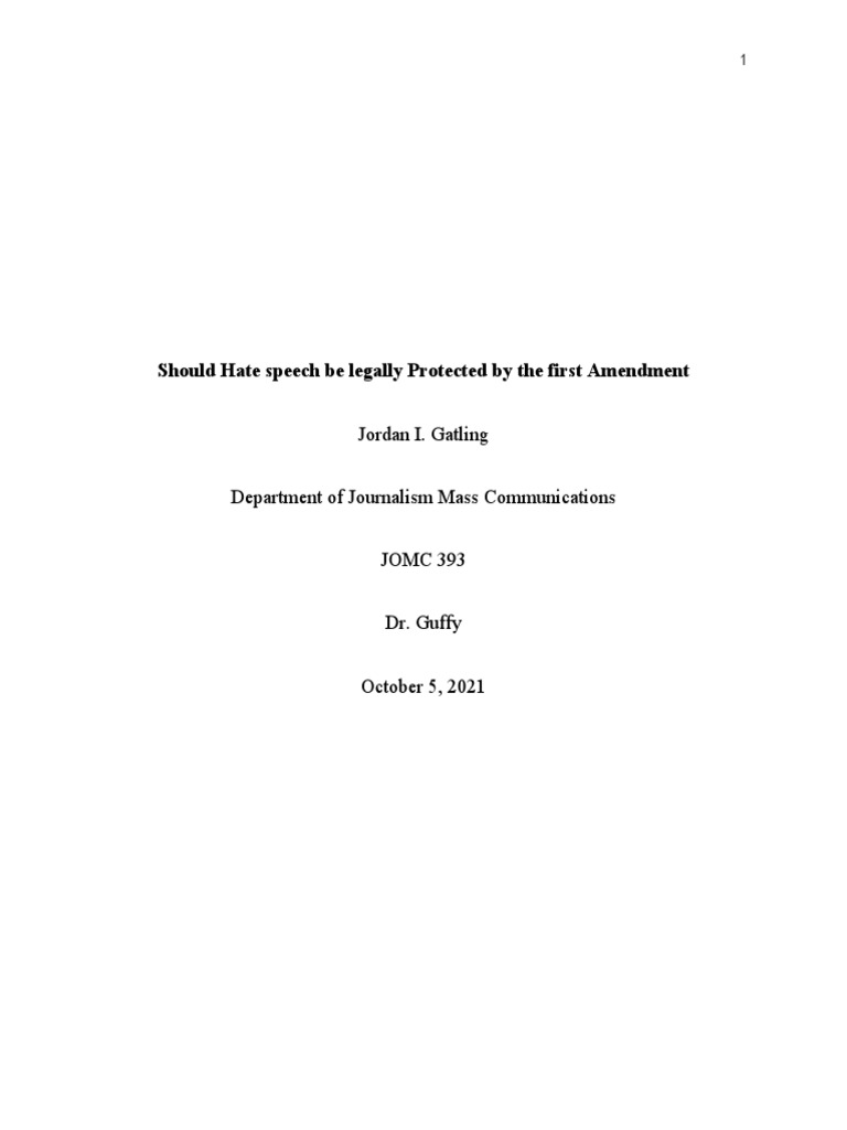 First Amendment Research Paper | PDF | First Amendment To The United ...
