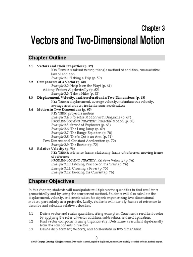 Week003 Vectors and Two Dimensional Motion | Download Free PDF ...