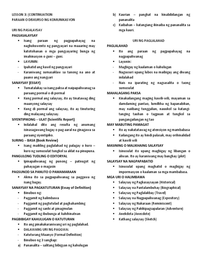 Lesson 3 Continuation | PDF