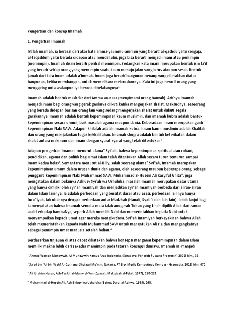 Pengertian dan Konsep Imamah dalam Islam | PDF | Ilmu Sosial