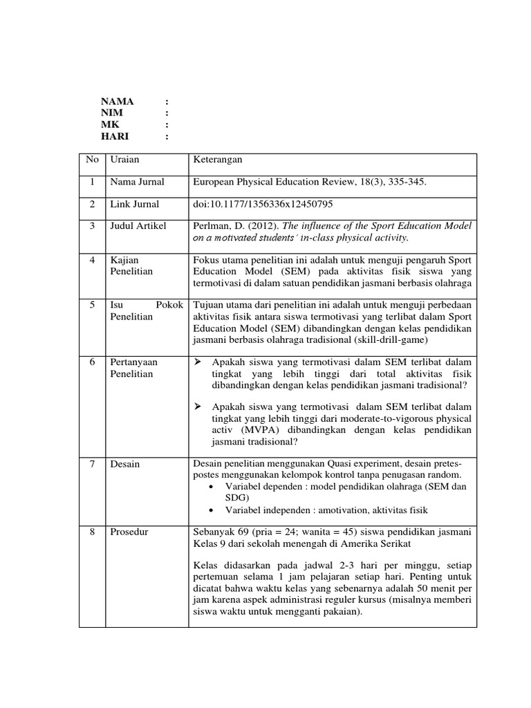 Contoh Review Artikel | PDF