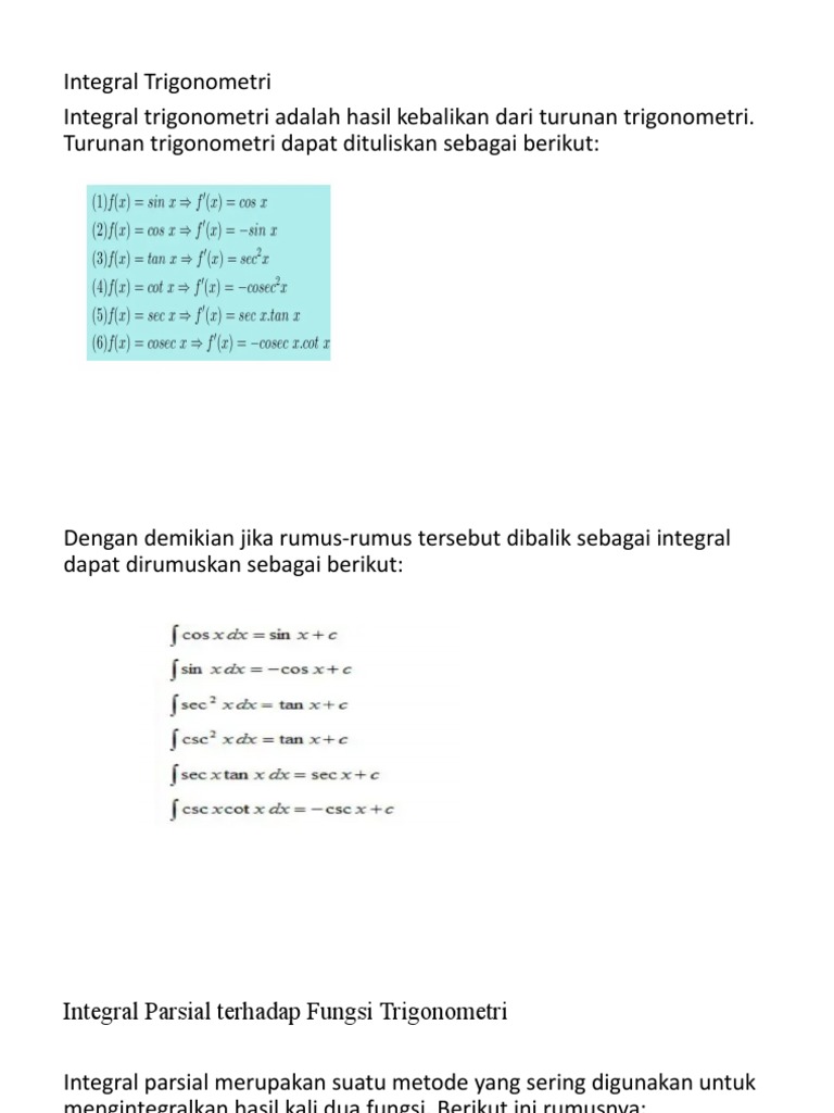 Integral Parsial | PDF | Metode & Bahan Ajar