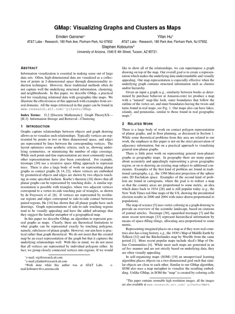 Visualizing Graphs and Clusters as Geographic-like Maps | PDF | Vertex (Graph Theory ...