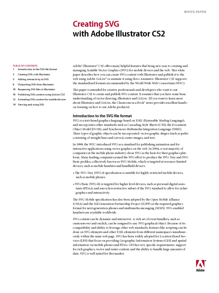 Creating SVG With Adobe Illustrator | PDF | Adobe Illustrator | Areas ...