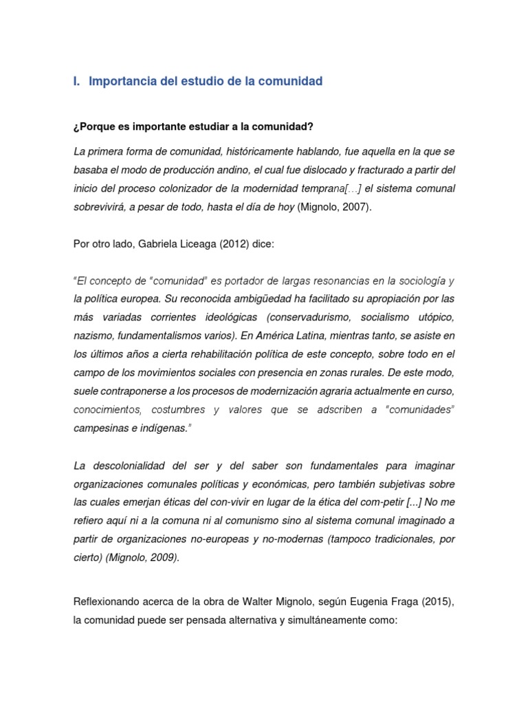 Importancia Del Estudio de Comunidad | PDF | Creatividad | Familia