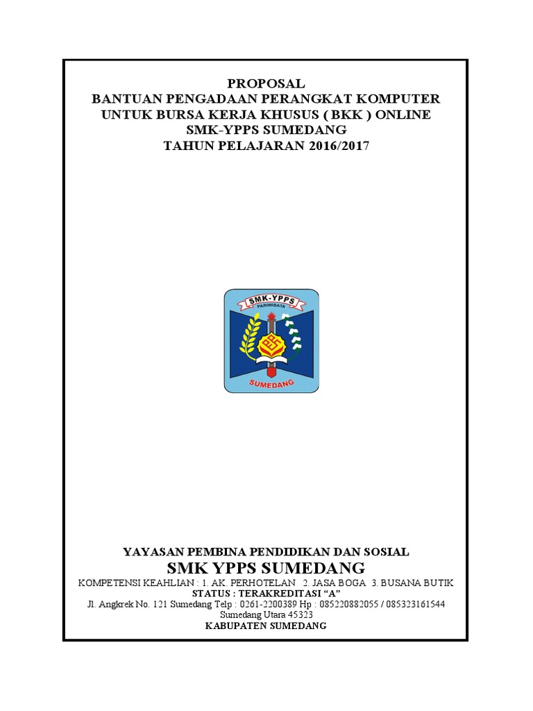 Proposal Bantuan BKK 2017 | PDF