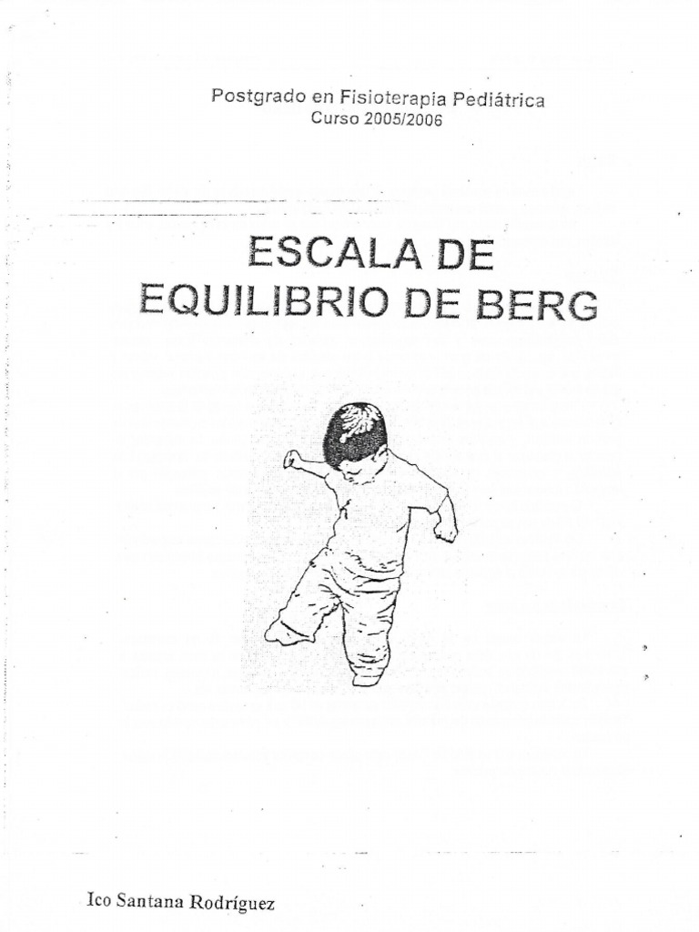 Escala de Equilibrio de Berg Pediatrica | PDF