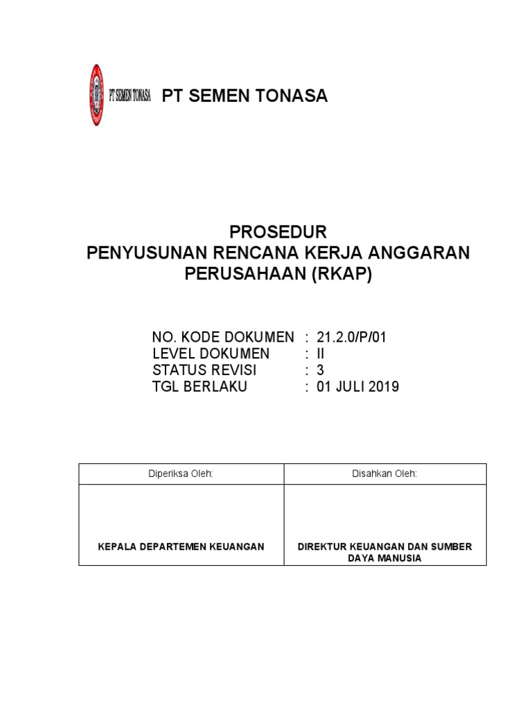 Prosedur Penyusunan RKAP | PDF