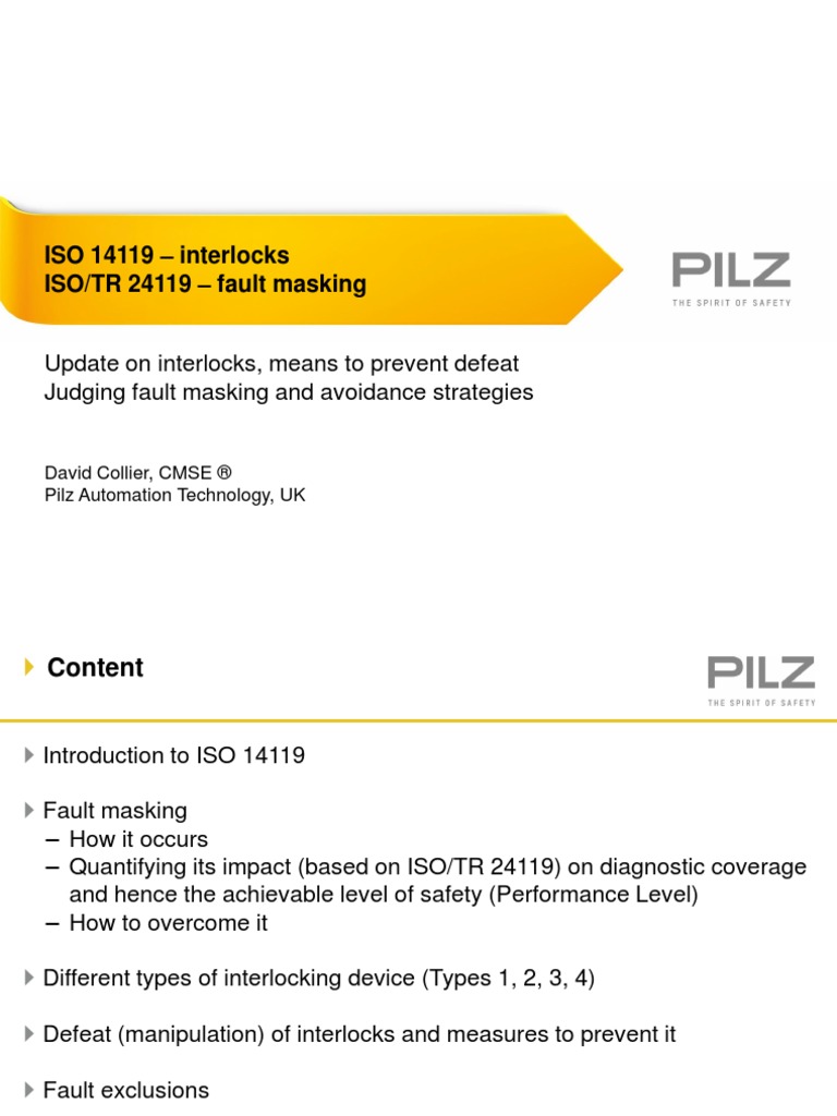 Fdocuments - in en Iso 14119 and Iso TR 24119 Interlocks Basics | PDF ...