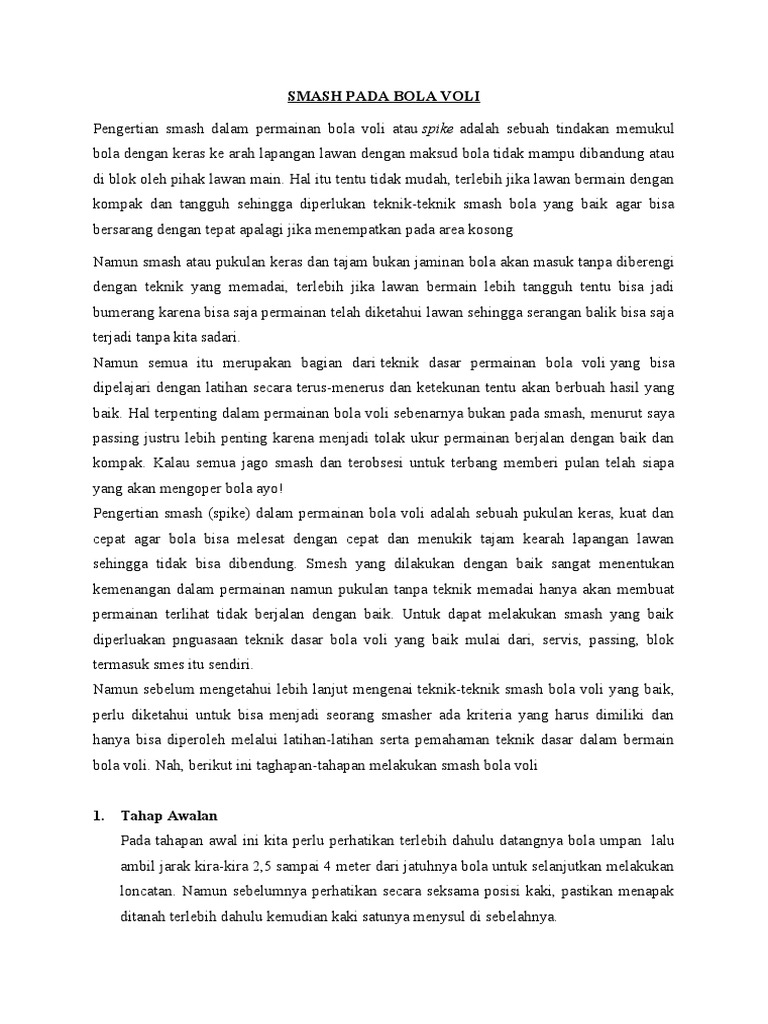 Smash Pada Bola Voli | PDF