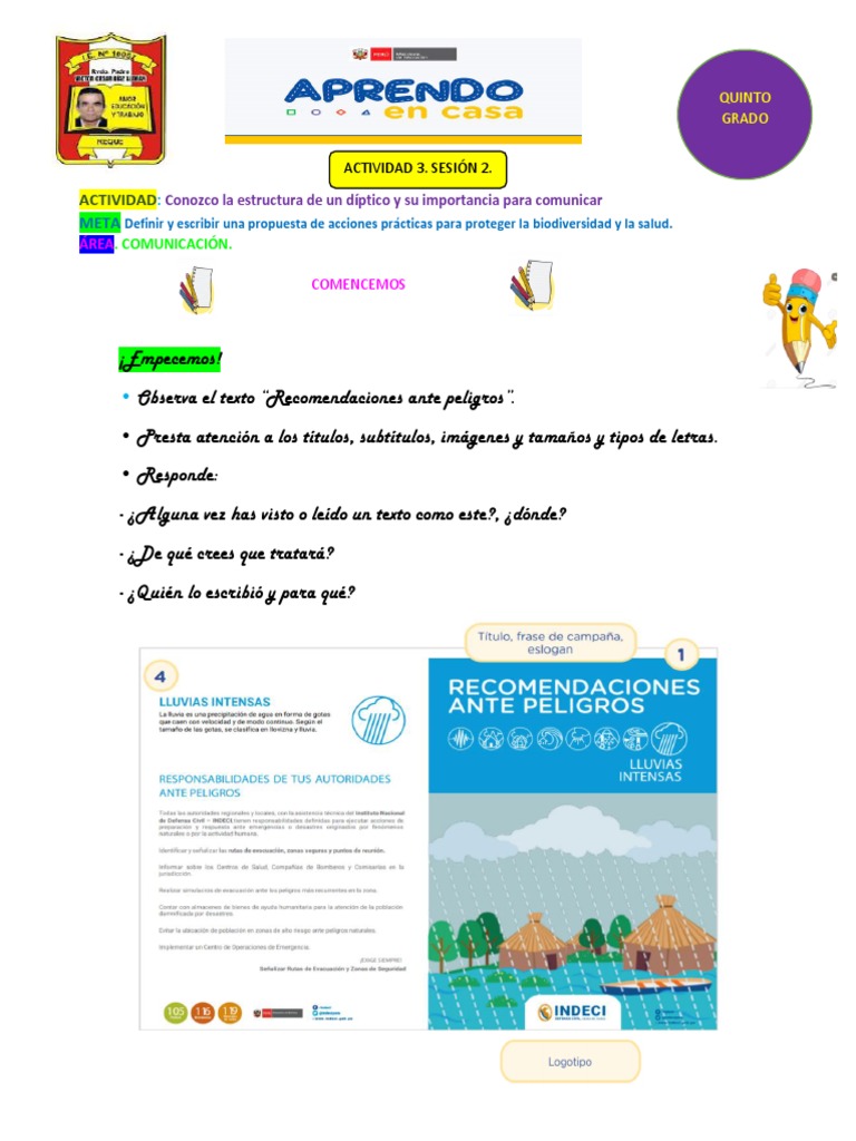 ACTIVIDAD 3 - SESIÓN 2.conozco La Estructura de Un Díptico y Su ...