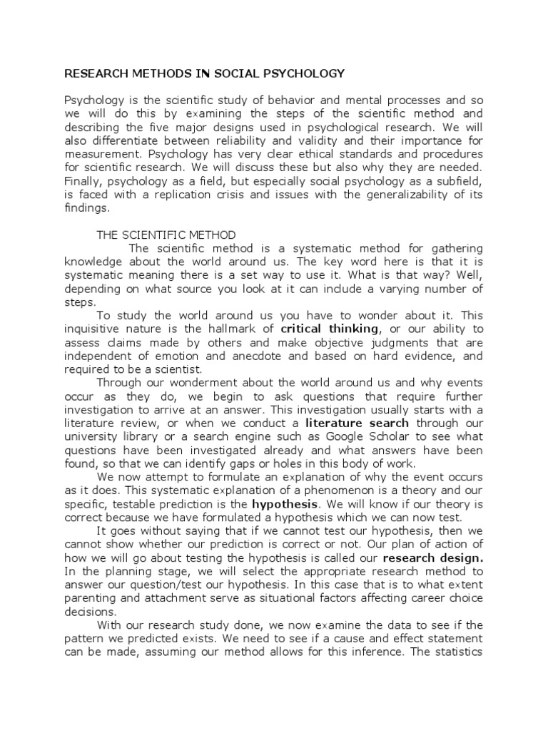 Research Methods in Social Psychology | PDF | Statistics | Psychology