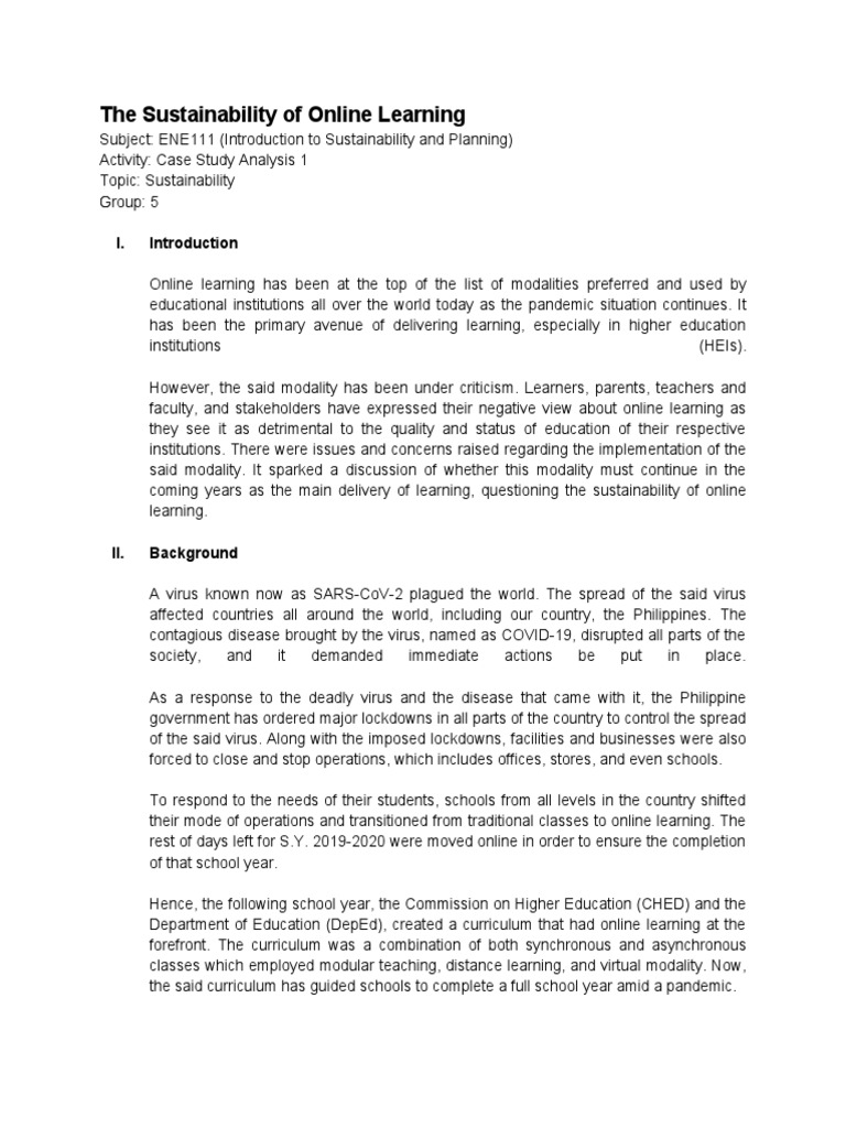 The Sustainability of Online Learning | PDF | Educational Technology ...