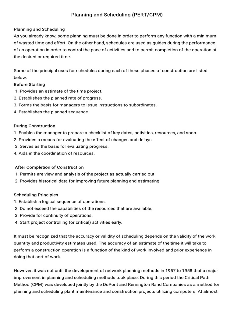 Planning and Scheduling | PDF