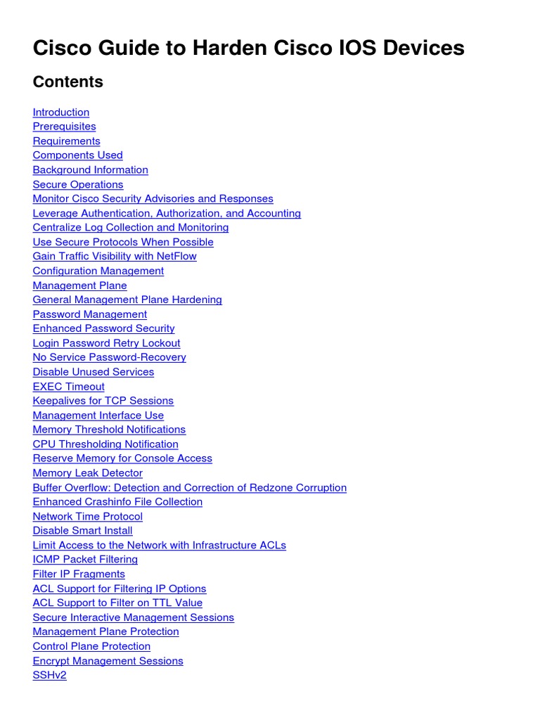 13608-21 (Cisco Guide To Harden Cisco IOS Devices) | PDF | Internet Protocols | Computer Network