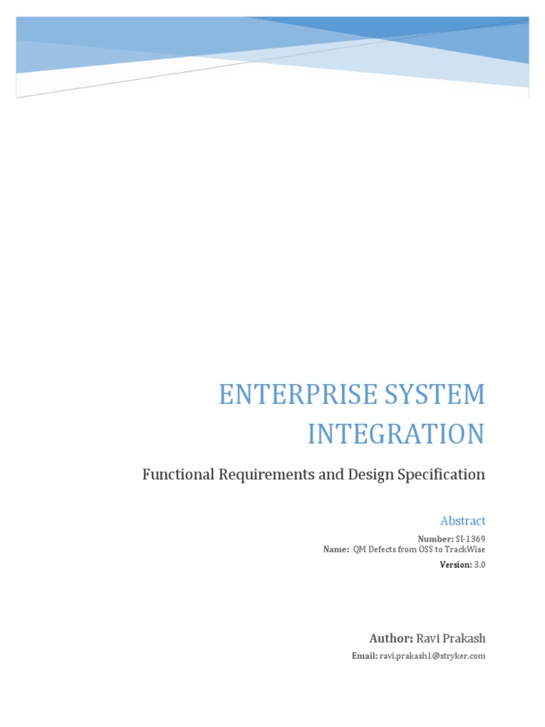 Enterprise System Integration: Functional Requirements and Design ...