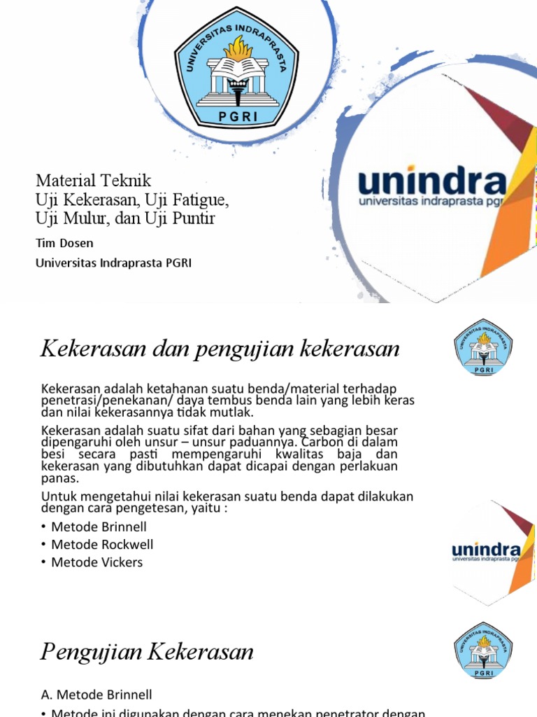 Material Teknik Uji Kekerasan, Fatigue, Mulur, Puntir | PDF