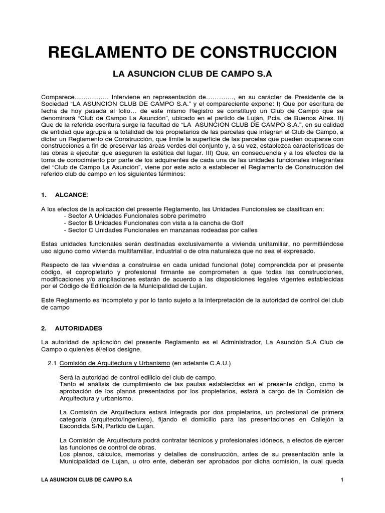Reglamento de Construccion | PDF | Agua | Regulación
