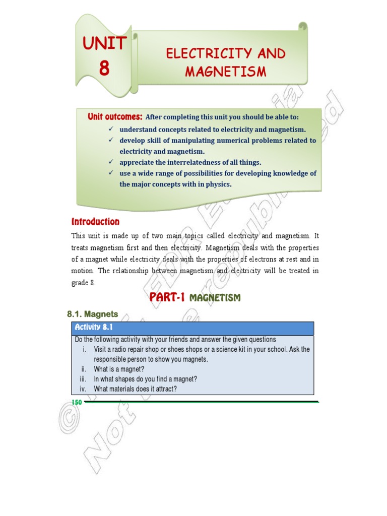 Grade 7 Electricity and Magnetism Guide | PDF | Electric Current | Voltage