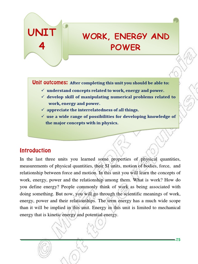 Work, Energy, and Power Explained | PDF | Power (Physics) | Force