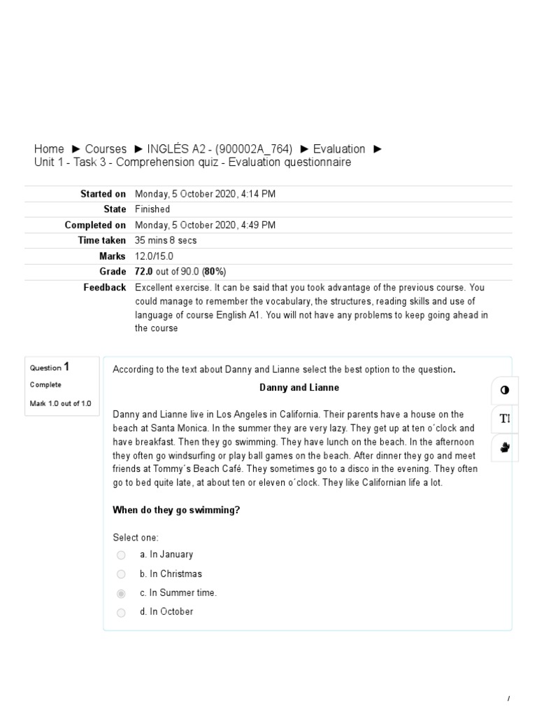 Unit 1 - Task 3 - Comprehension Quiz - Evaluation Questionnaire | PDF ... Unit 1 - Task 3 - Comprehension Quiz - Evaluation Questionnaire | PDF ...