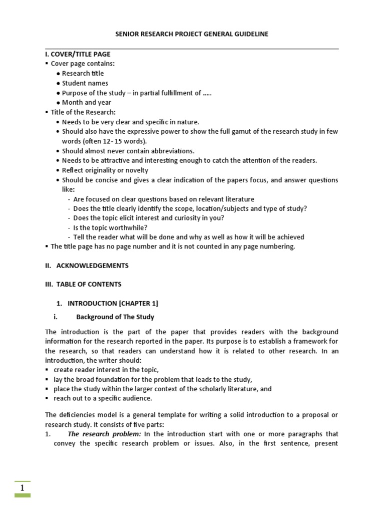 Senior Research Project Guideline | PDF | Qualitative Research ...