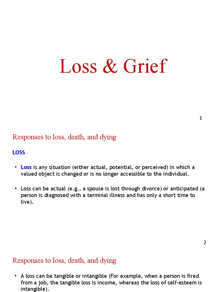 Grief & Loss - pptx-1 | PDF | Grief | Palliative Care