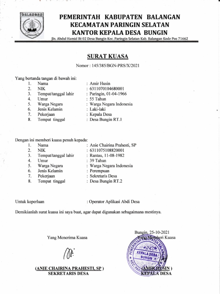 Scan Surat Kuasa | PDF