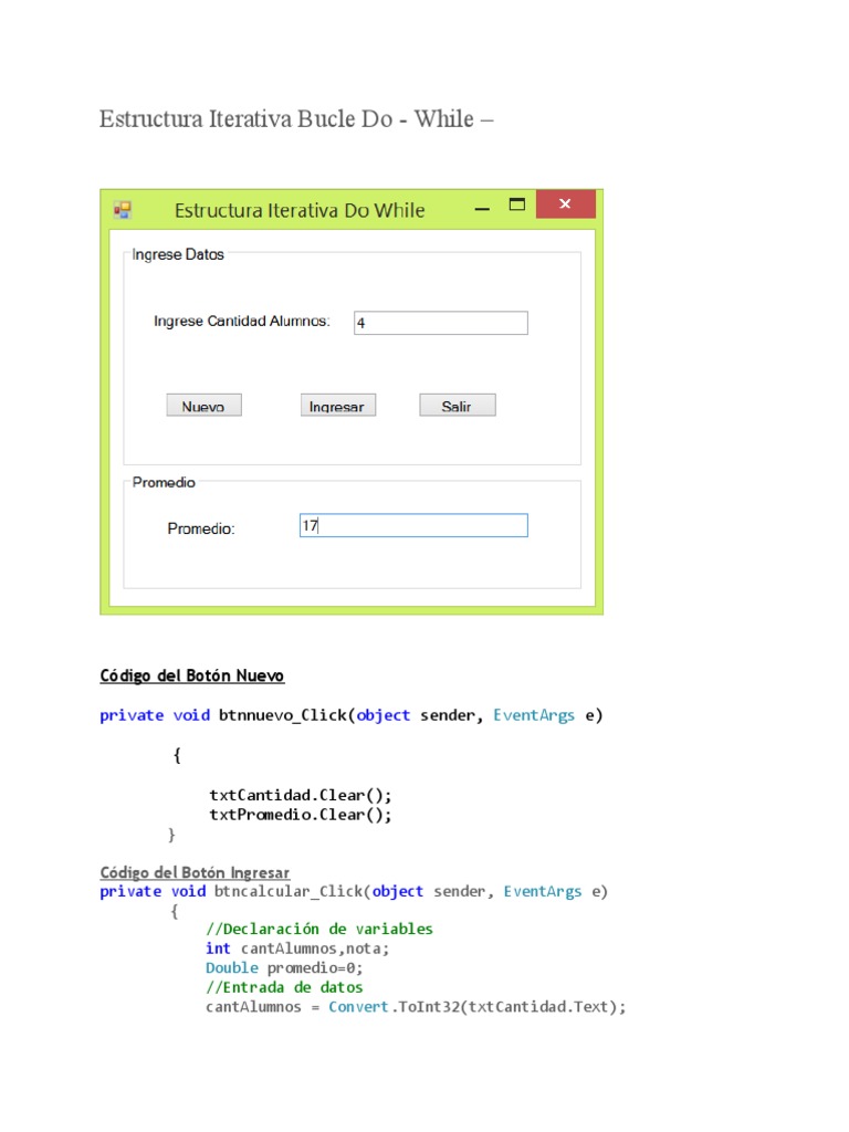 Estructura Iterativa Bucle Do | PDF
