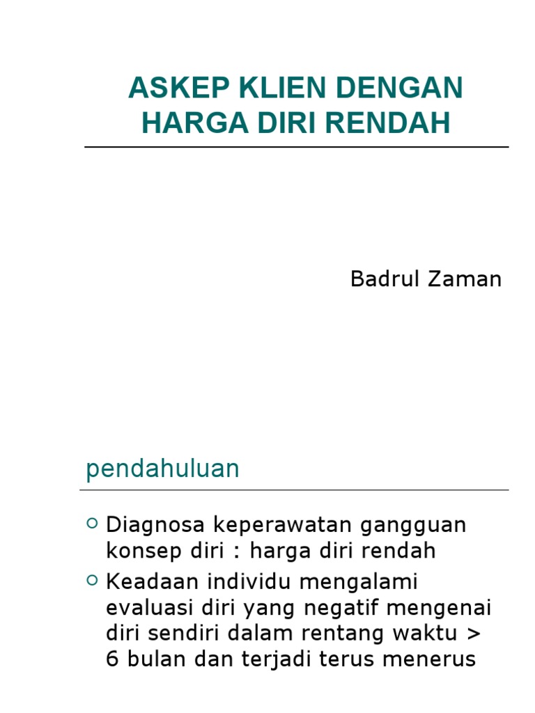 Askep Harga Diri Rendah | PDF