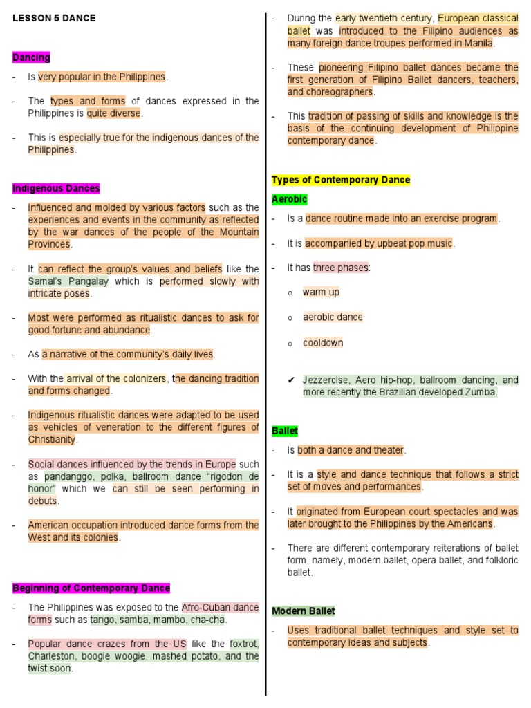 Lesson 4 Dance | PDF | Dances | Philippines